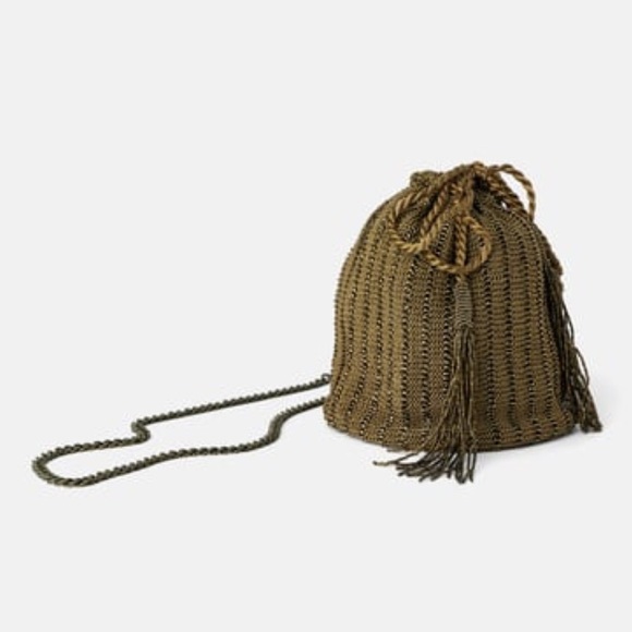 Zara Bags Zara Gold Beaded Crossbody Bag With Ring Poshmark
